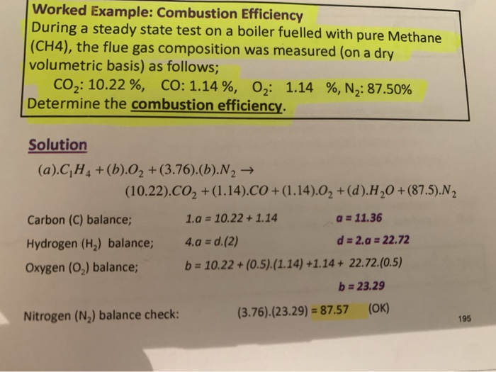 Worked Example: Combustion Efficiency During a steady | Chegg.com