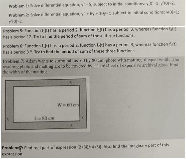Solved Problem 1: Solve differential equation, y′′=5, | Chegg.com