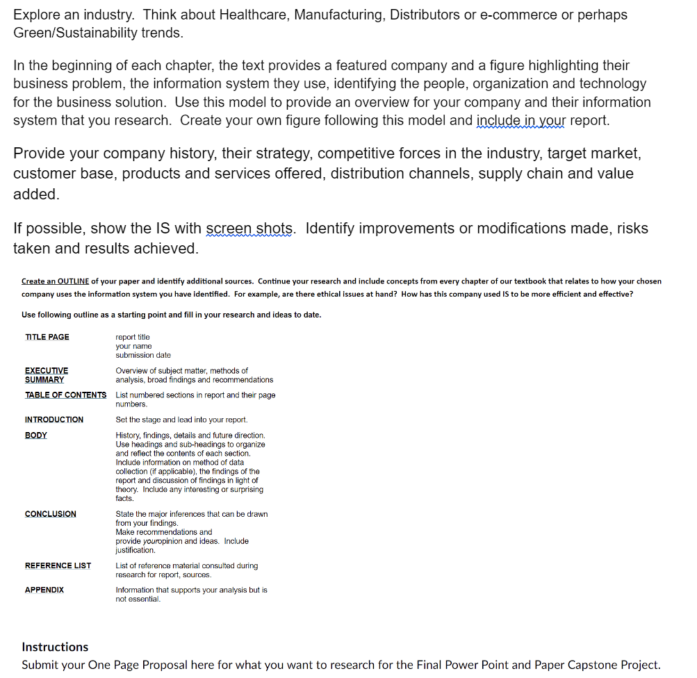 Solved Capstone ProjectCreate an OUTLINE of your paper and | Chegg.com