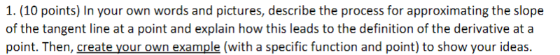 Solved 1. (10 points) In your own words and pictures, | Chegg.com