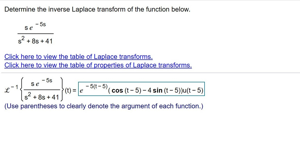 Solved Determine the inverse Laplace transform of the | Chegg.com