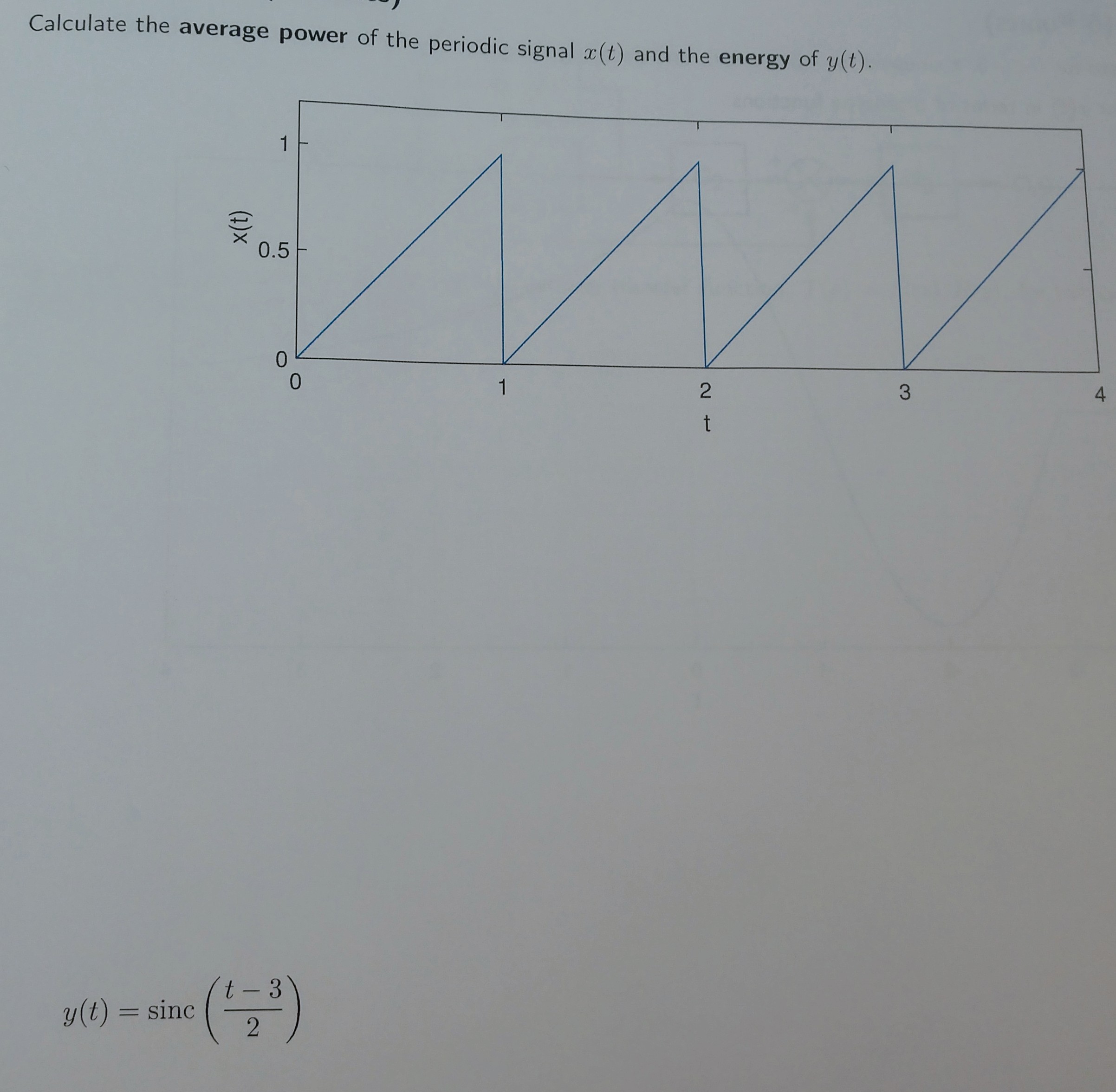 Solved Calculate the average power of the periodic signal | Chegg.com