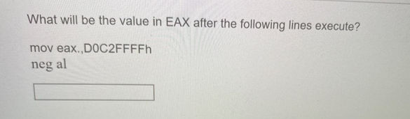 Solved What will be the value in EAX after the following | Chegg.com