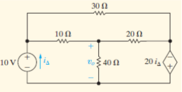 Solved Find v_0 using the node voltage method for the | Chegg.com