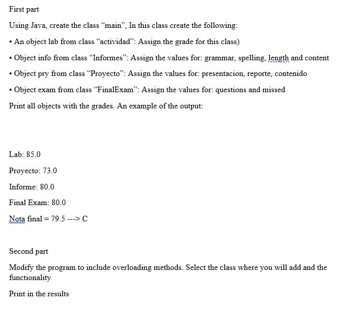 Solved -grades Notas - NUM GRADES. int finalGrade: double | Chegg.com