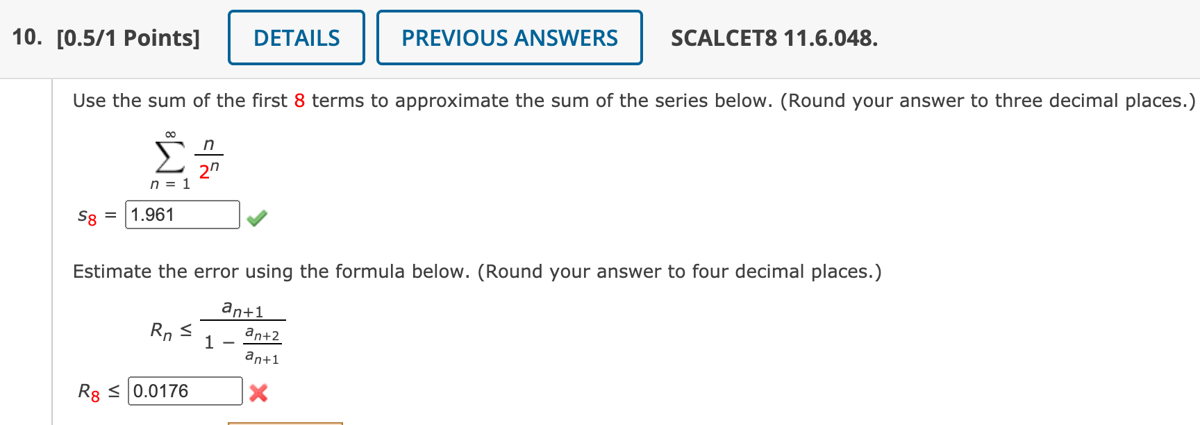 Solved 4. [0.5/1 Points] DETAILS PREVIOUS ANSWERS SCALCET8 | Chegg.com