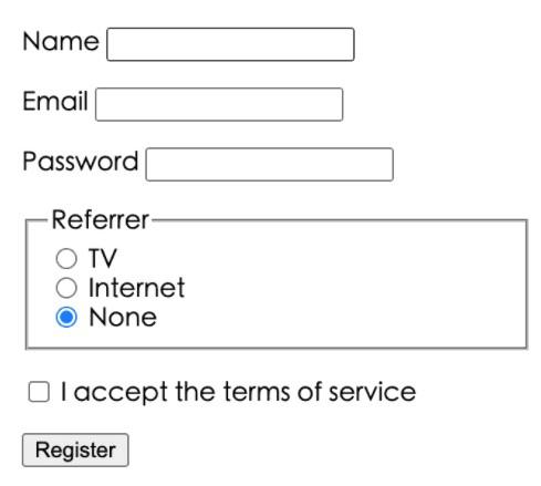 Solved Your task is to implement a registration form | Chegg.com