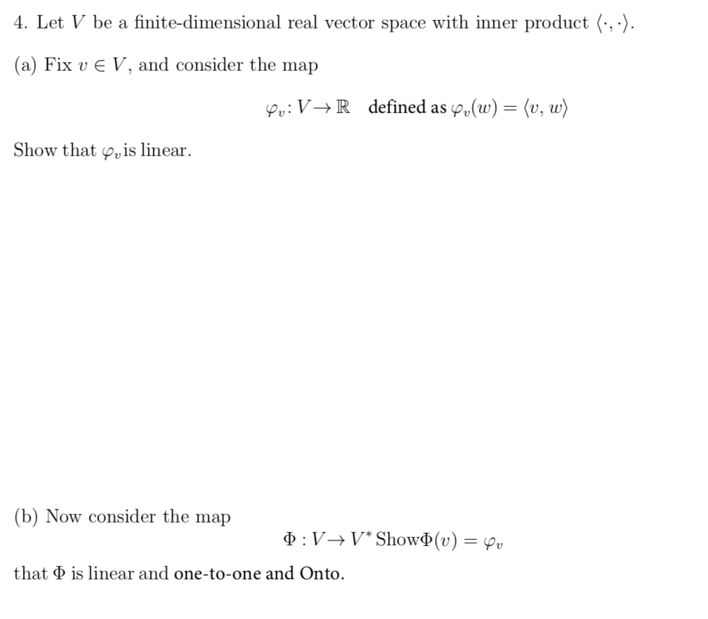 Solved Let V be a finite-dimensional real vector space with | Chegg.com