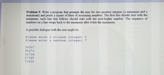 Solved Problem 9: Write a program that prompts the user for | Chegg.com