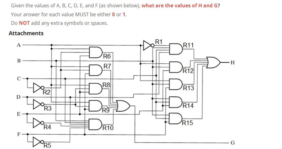 Solved When A = 0, B = 1, C = 1, D = 1, E = 0, and F = 0, | Chegg.com