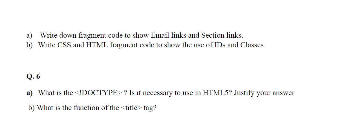 Solved A Write Down Fragment Code To Show Email Links And 