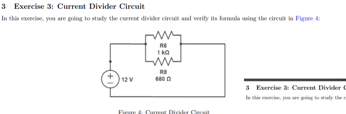 Solved 3 Exercise 3: Current Divider Circuit In this | Chegg.com
