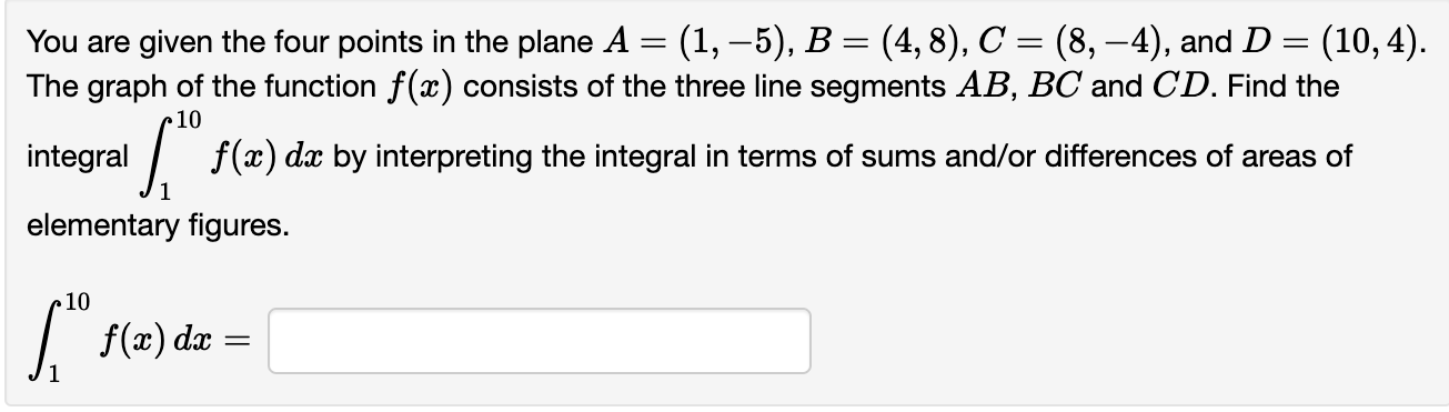 Solved You are given the four points in the plane | Chegg.com