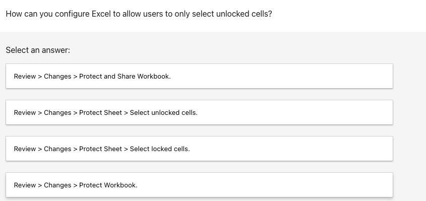 Solved How Can You Configure Excel To Allow Users To Only Chegg