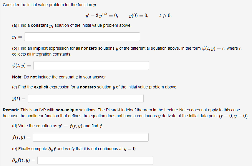 Solved Consider the initial value problem for the function y | Chegg.com