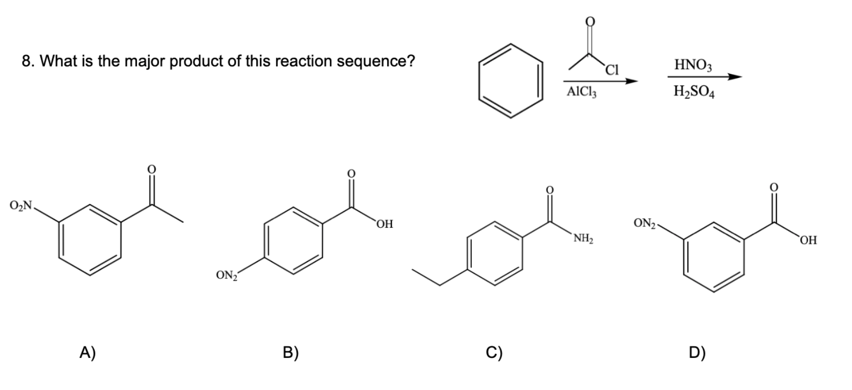 Solved Aromatic Sn Cuci Br -NO2 7. What is the major product | Chegg.com