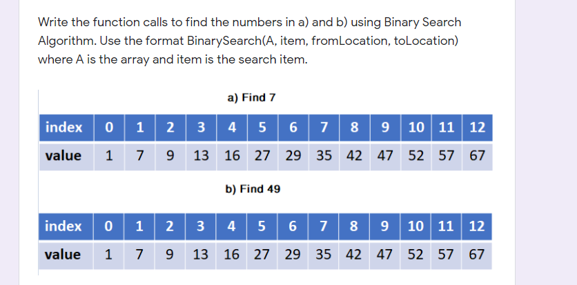 Solved Write the function calls to find the numbers in a) | Chegg.com