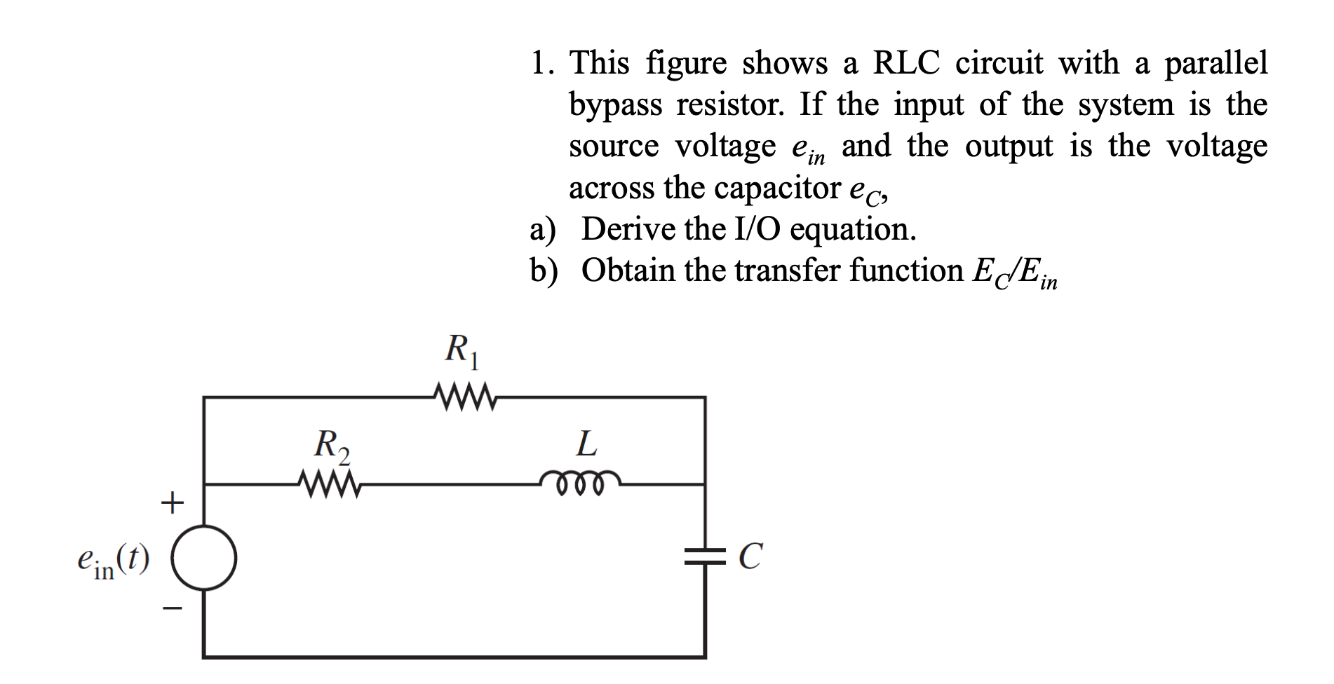Solved 1. This figure shows a RLC circuit with a parallel | Chegg.com