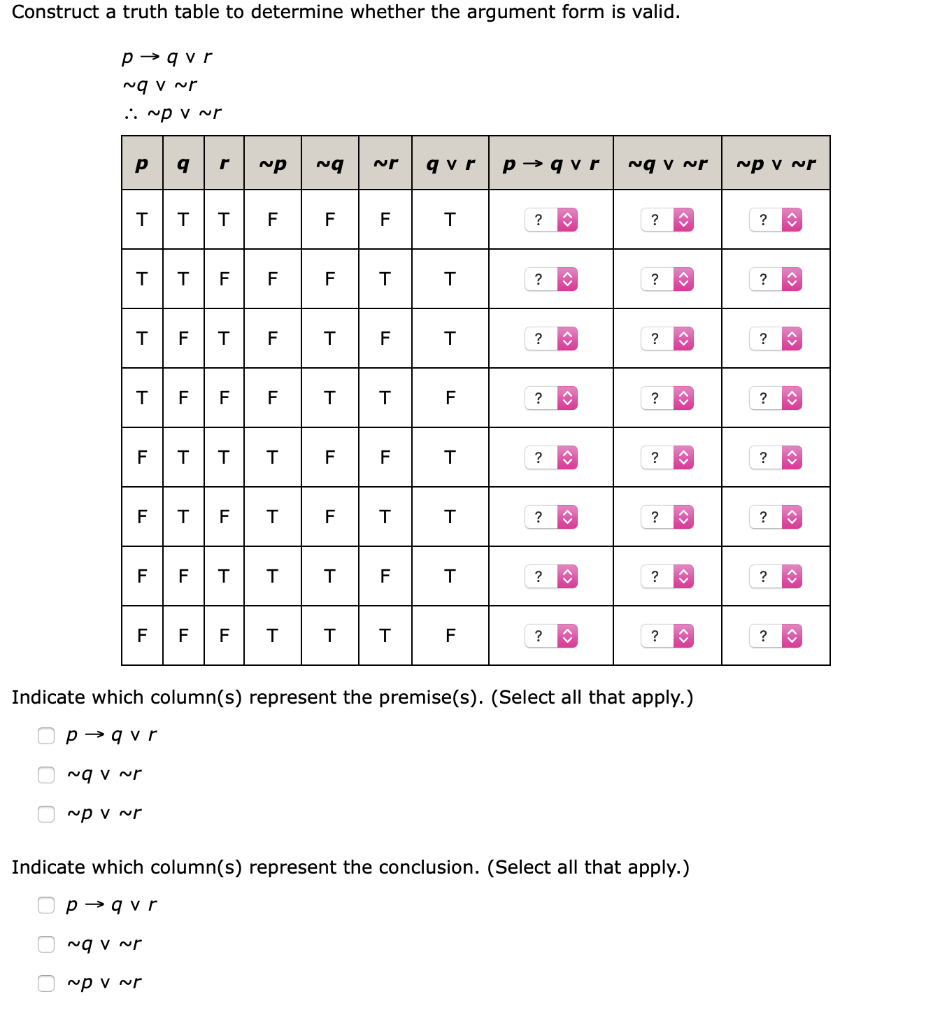 Solved Construct A Truth Table To Determine Whether The