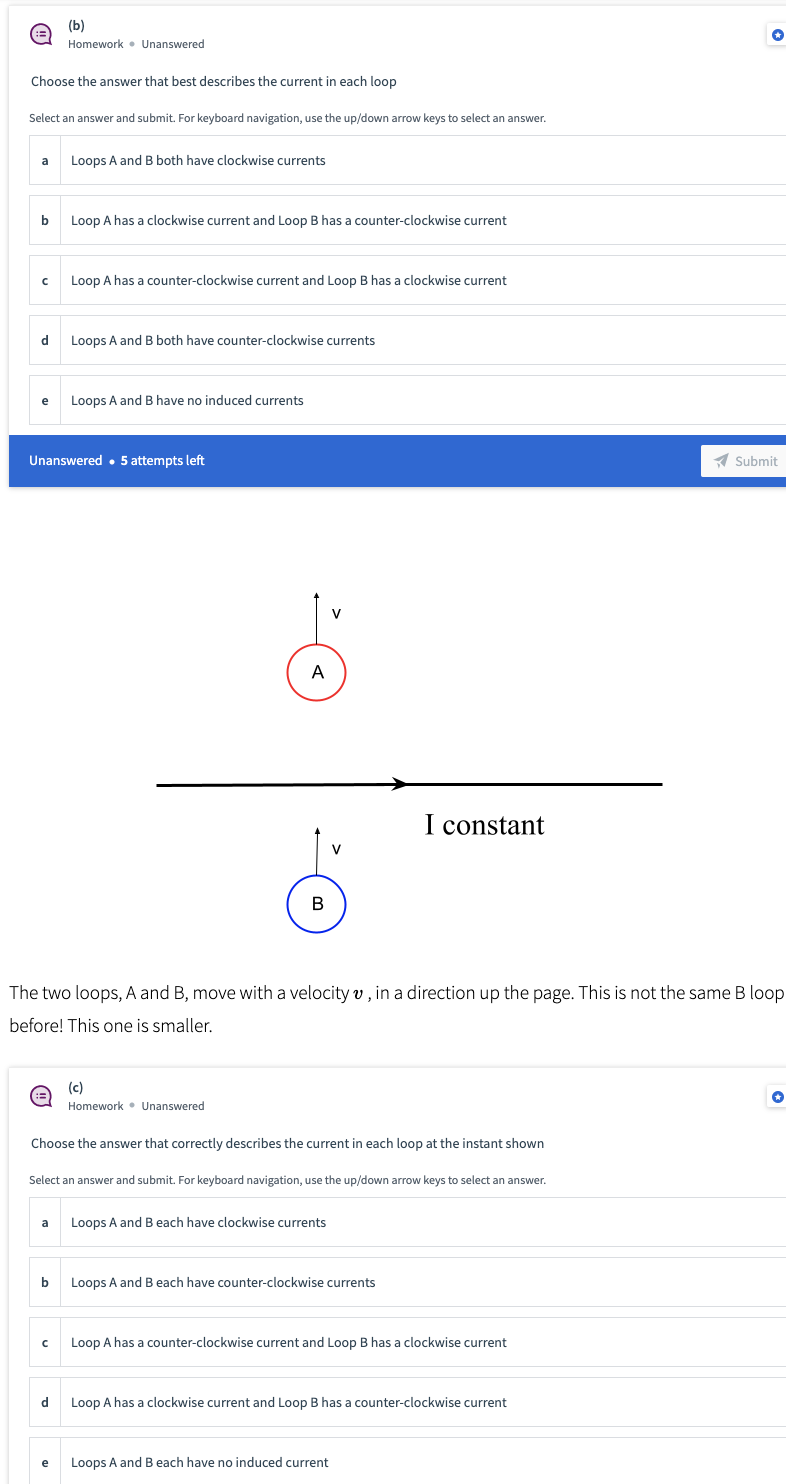 Solved Two loops of wire, A and B, are near a wire carrying | Chegg.com