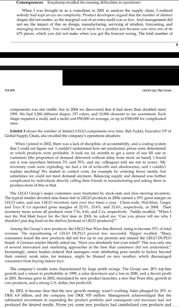 Solved According to LEGO: The Crisis By: Jan W. Rivkin, | Chegg.com