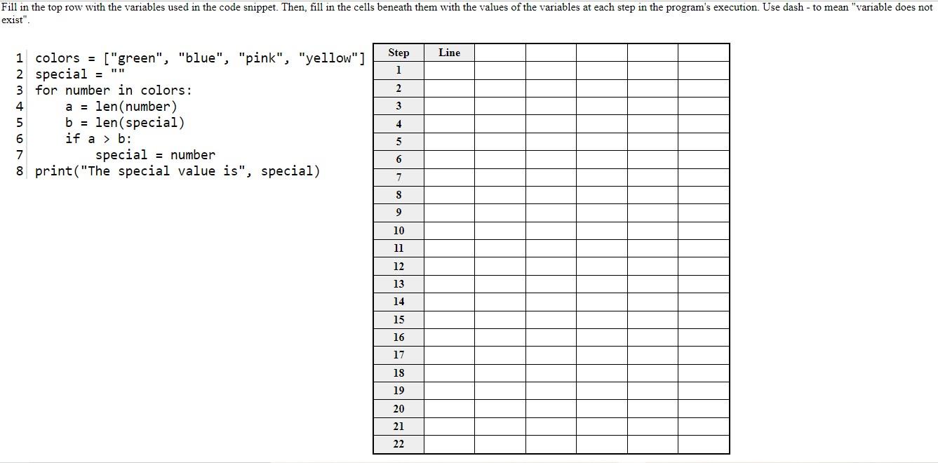 Solved \begin{tabular}{l|c} 1 & colors =[ "green", "blue", | Chegg.com