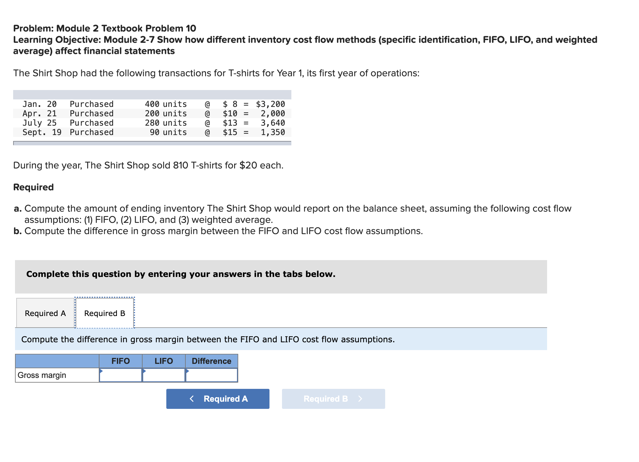 Solved Problem: Module 2 ﻿Textbook Problem 10Learning | Chegg.com