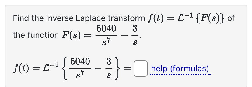 Solved Find the inverse Laplace transform | Chegg.com