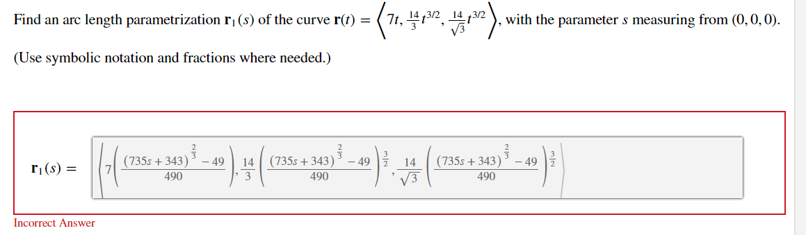 Solved Find an arc length parametrization r1(s) ﻿of the | Chegg.com