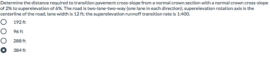 Solved Determine the distance required to transition | Chegg.com