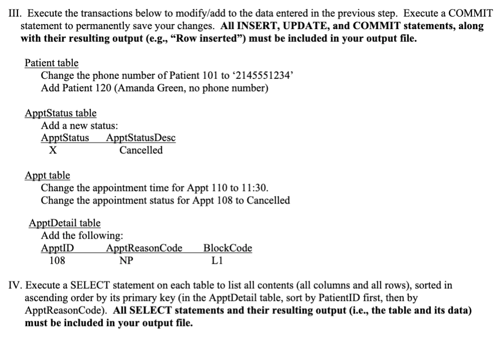 Solved This project must be completed using an Oracle | Chegg.com
