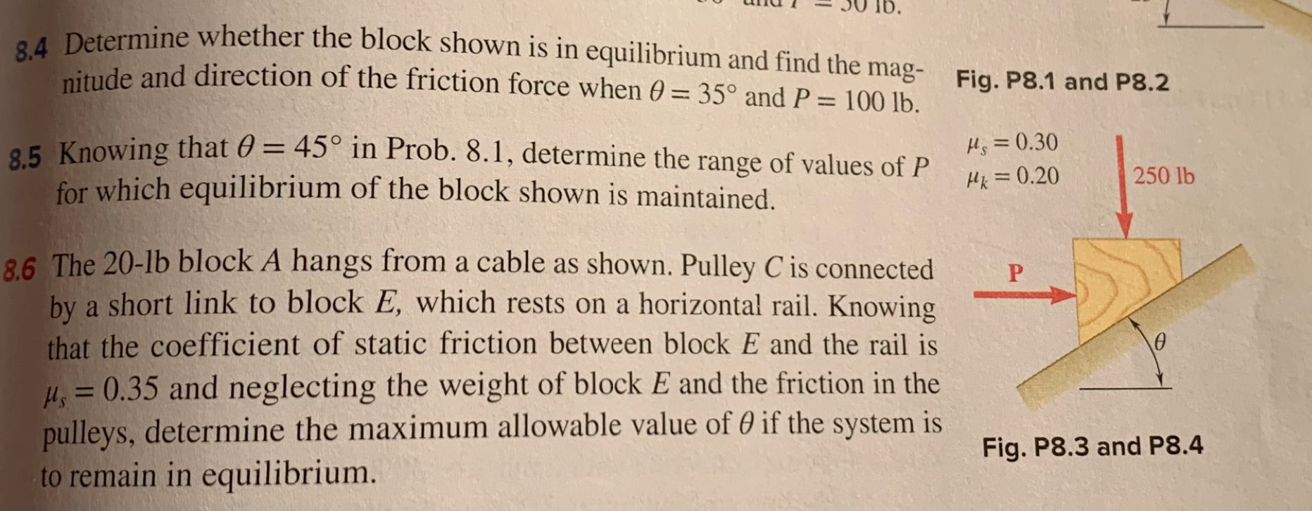 Solved 8.4 determine whether the block shown is in | Chegg.com