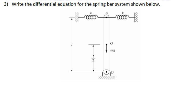 Solved 3) Write the differential equation for the spring bar | Chegg.com