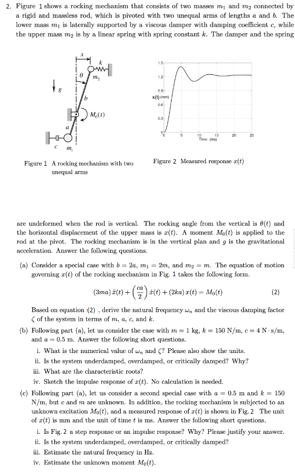 Solved Figure 1 ﻿shows a rocking mechanism that consists of | Chegg.com