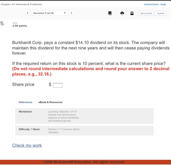 Solved Chapter 07 Homework Problems instructions help | Chegg.com