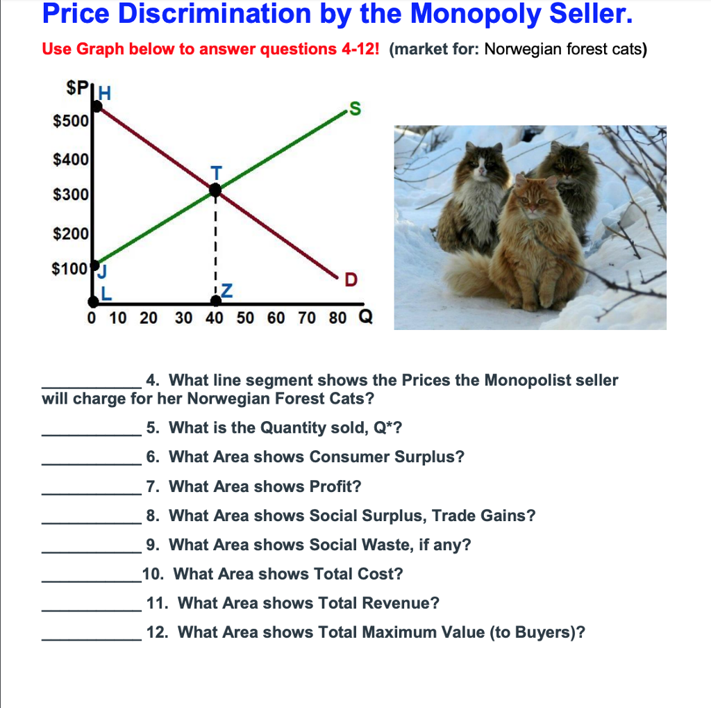 Price Discrimination by the Monopoly Seller Use Graph | Chegg.com