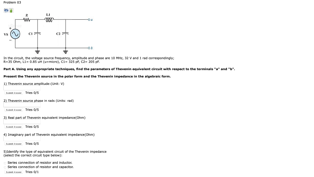 Solved Problem 03 vs 1 c + C2 = In the circuit, the voltage | Chegg.com
