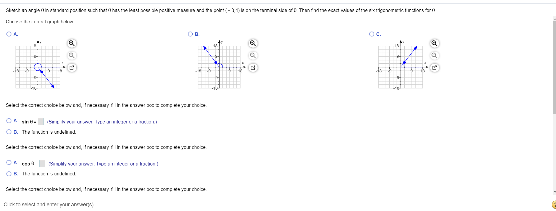 Solved Sketch an angle theta in standard position such that | Chegg.com