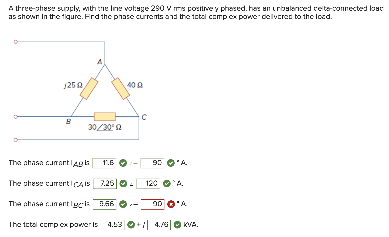 Solved A three-phase supply, with the line voltage 290 V rms | Chegg.com