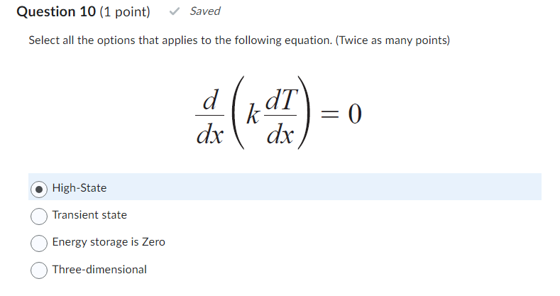 Solved Select all the options that applies to the following | Chegg.com