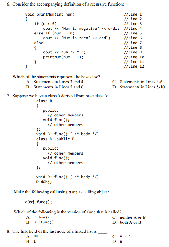 Solved 6. Consider the accompanying definition of a | Chegg.com