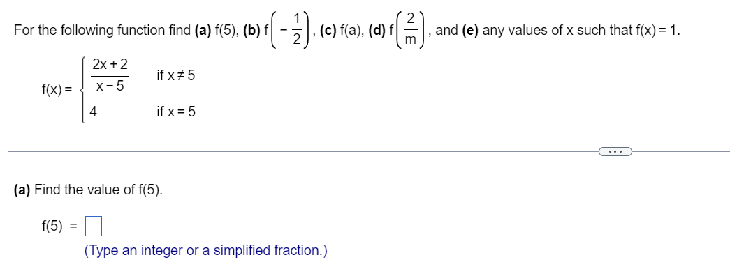 Solved For the following function find (a) f(5),(b)f(−21), | Chegg.com