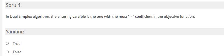 Solved In dual simplex algorithm, the entering variable is | Chegg.com
