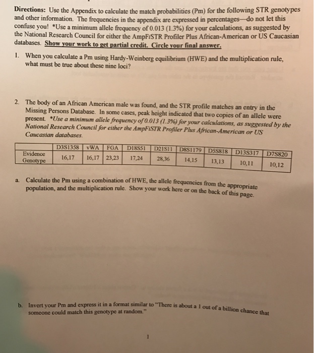 Solved Directions: Use the Appendix to calculate the match | Chegg.com