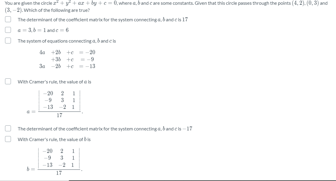 Solved You are given the circle x? + y2 + ax +by+c= 0, where | Chegg.com