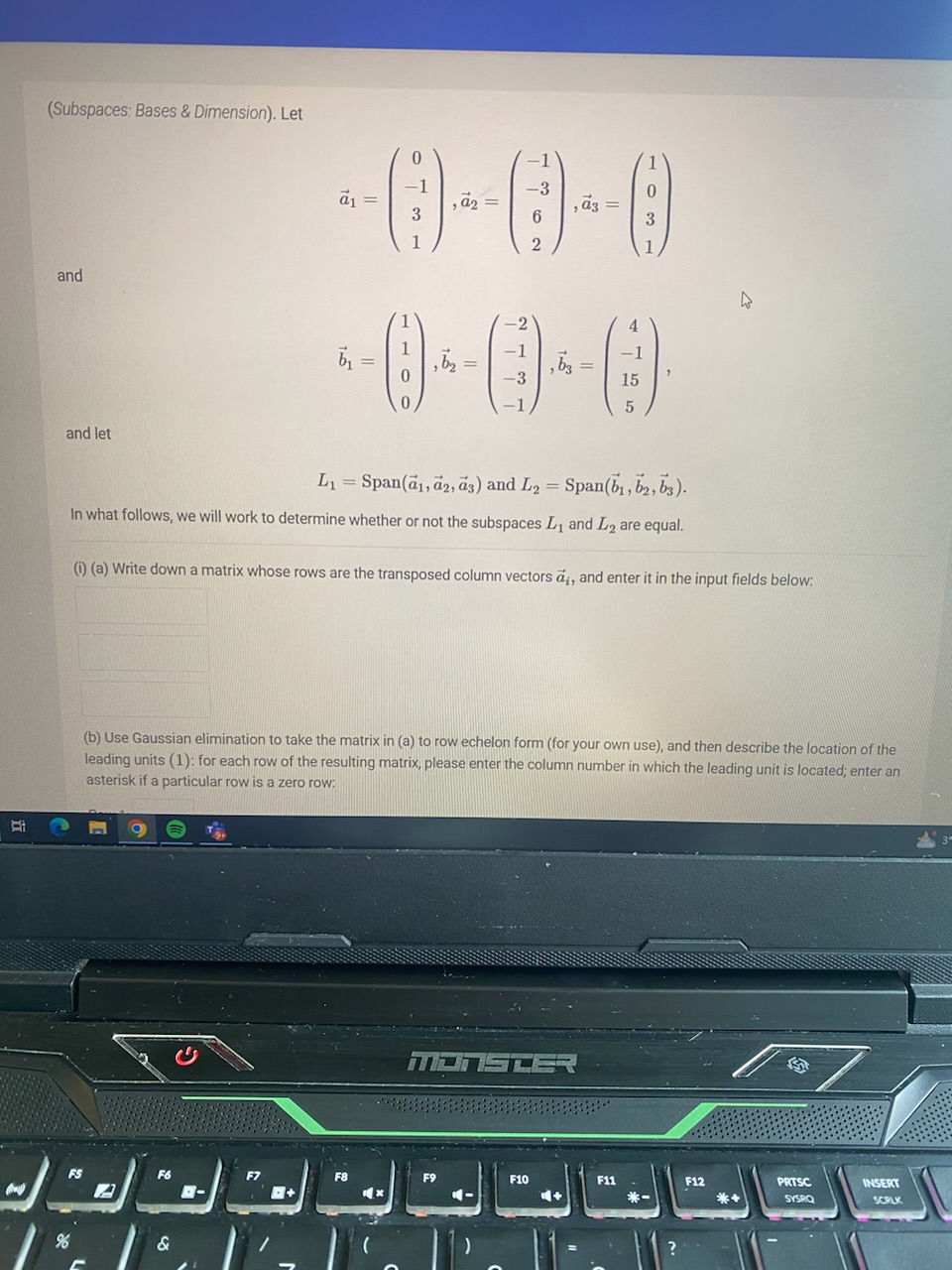 (Subspaces: Bases \& Dimension). Let | Chegg.com