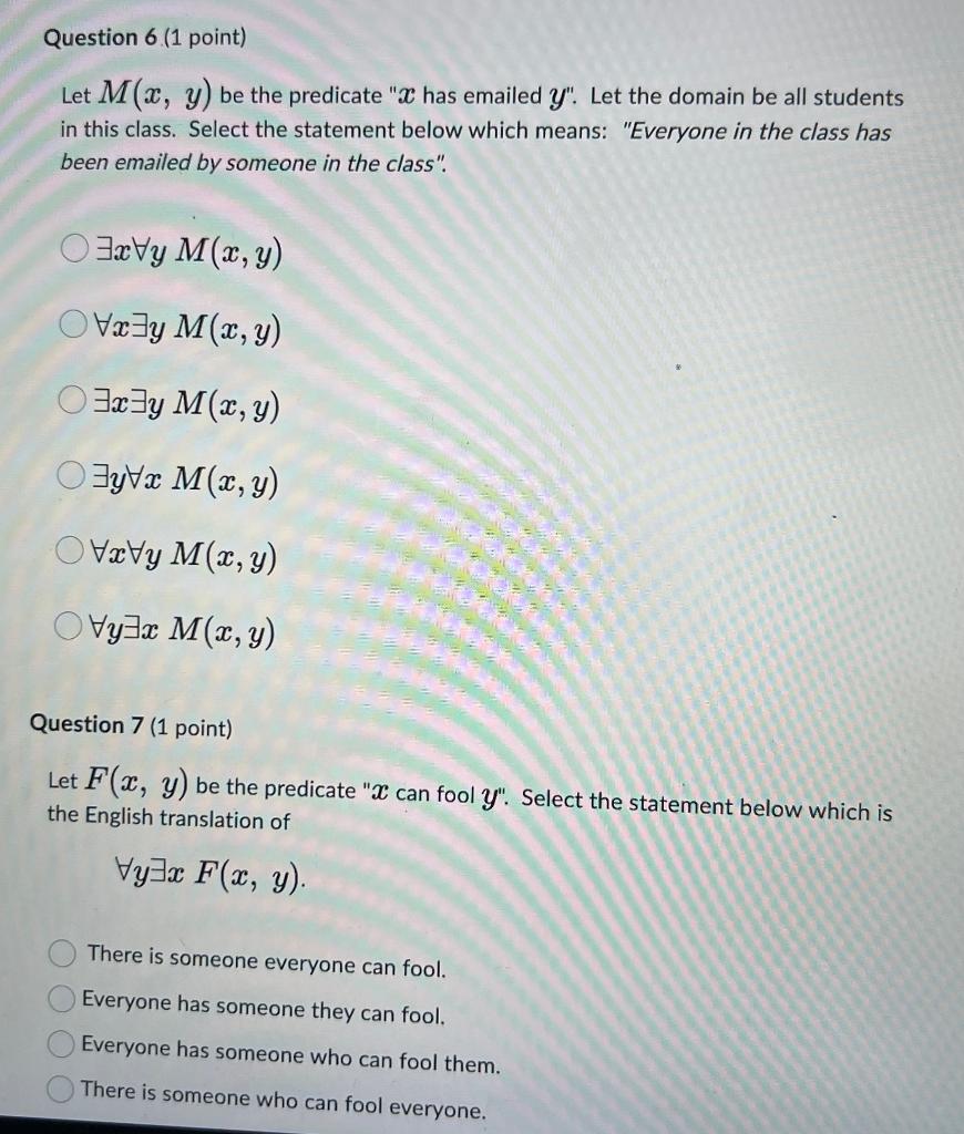 Solved Let M(x,y) be the predicate Solved Let M(x,y) be the predicate