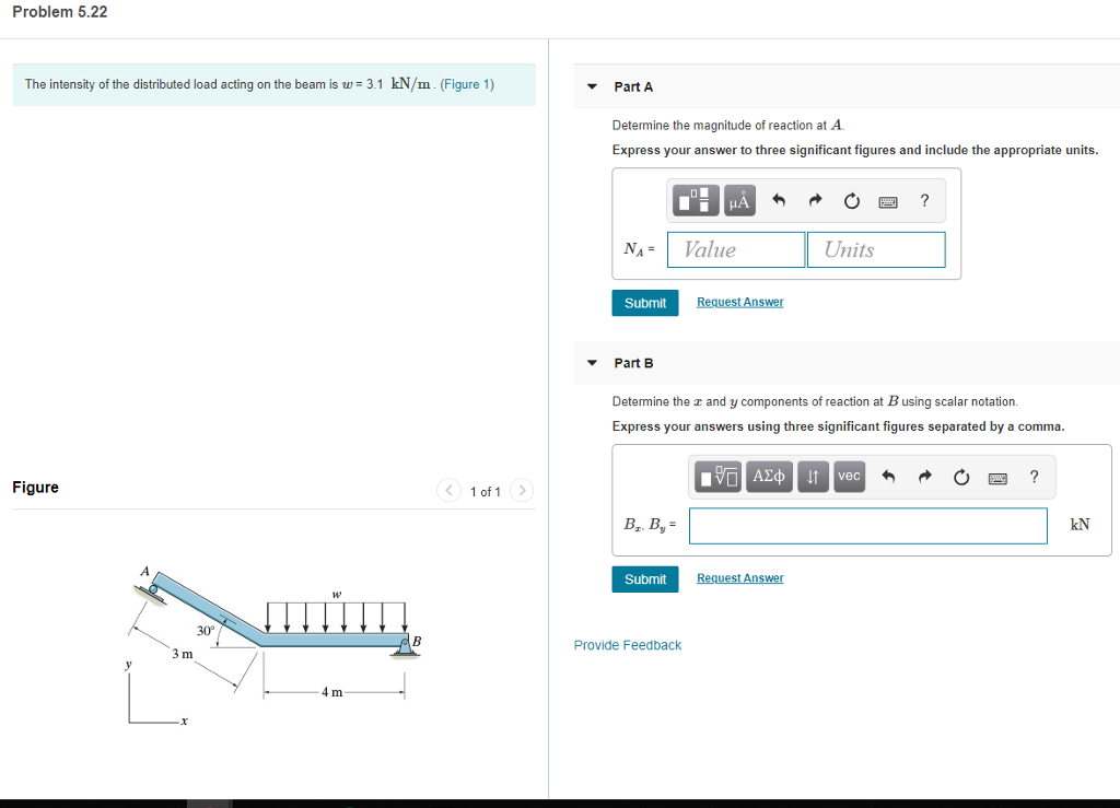 Solved Problem 5.22 The intensity of the distributed load | Chegg.com
