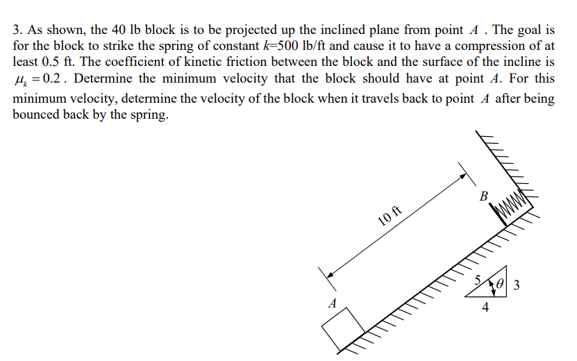 Solved As shown, the 40 ﻿lb block is to be projected up the | Chegg.com