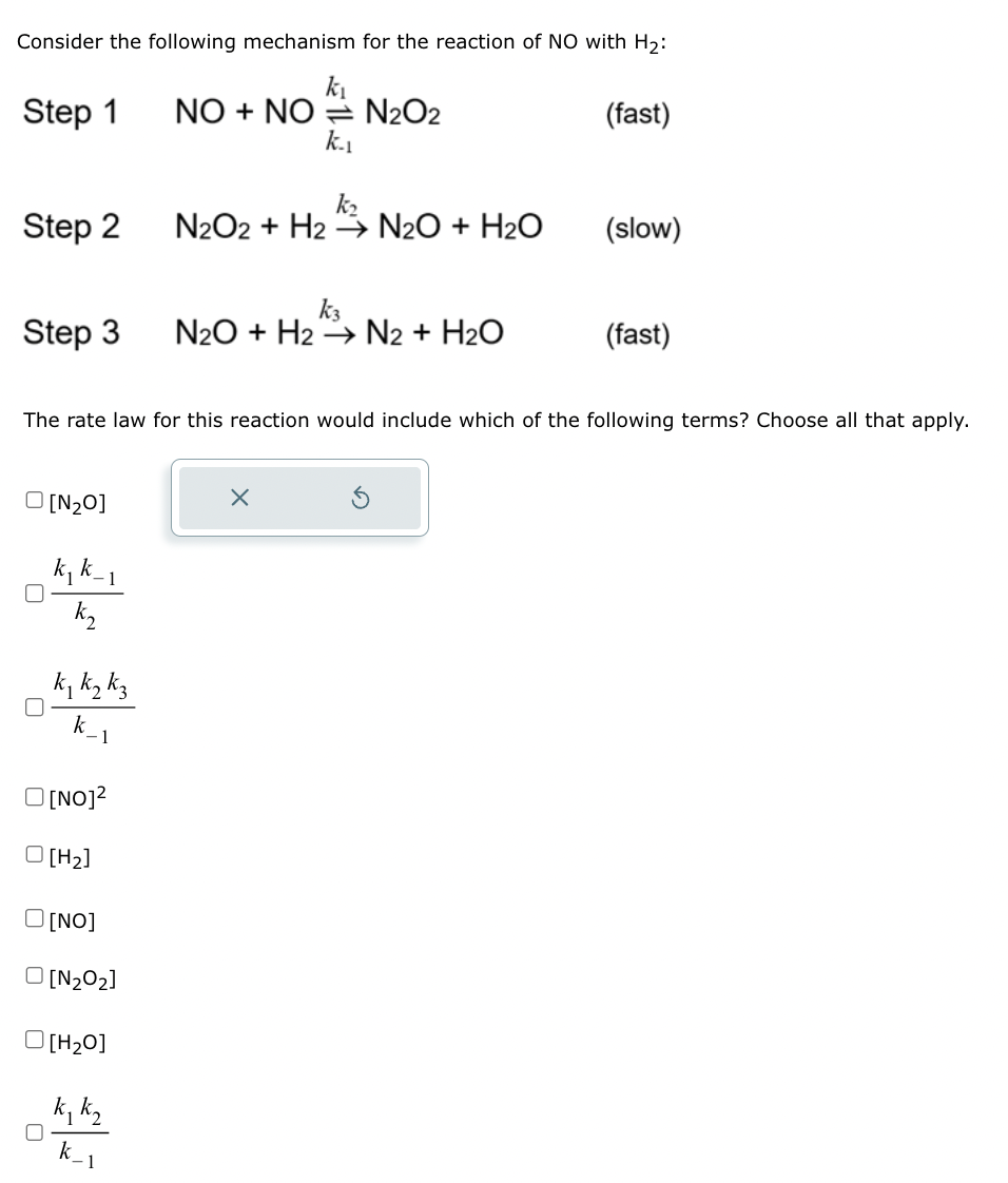 Solved Consider the following mechanism for the reaction of | Chegg.com